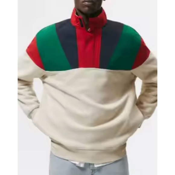 Zara | Shirts | Zara Mens Oversized Retro Vintage Pullover Fleece L ...